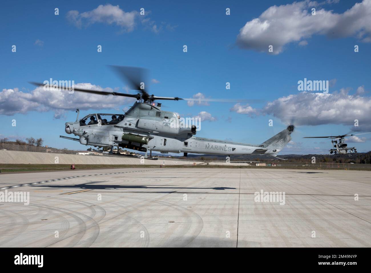 Two AH-1Z Vipers with Marine Light Attack Helicopter Squadron (HMLA) 169, Marine Aircraft Group ...