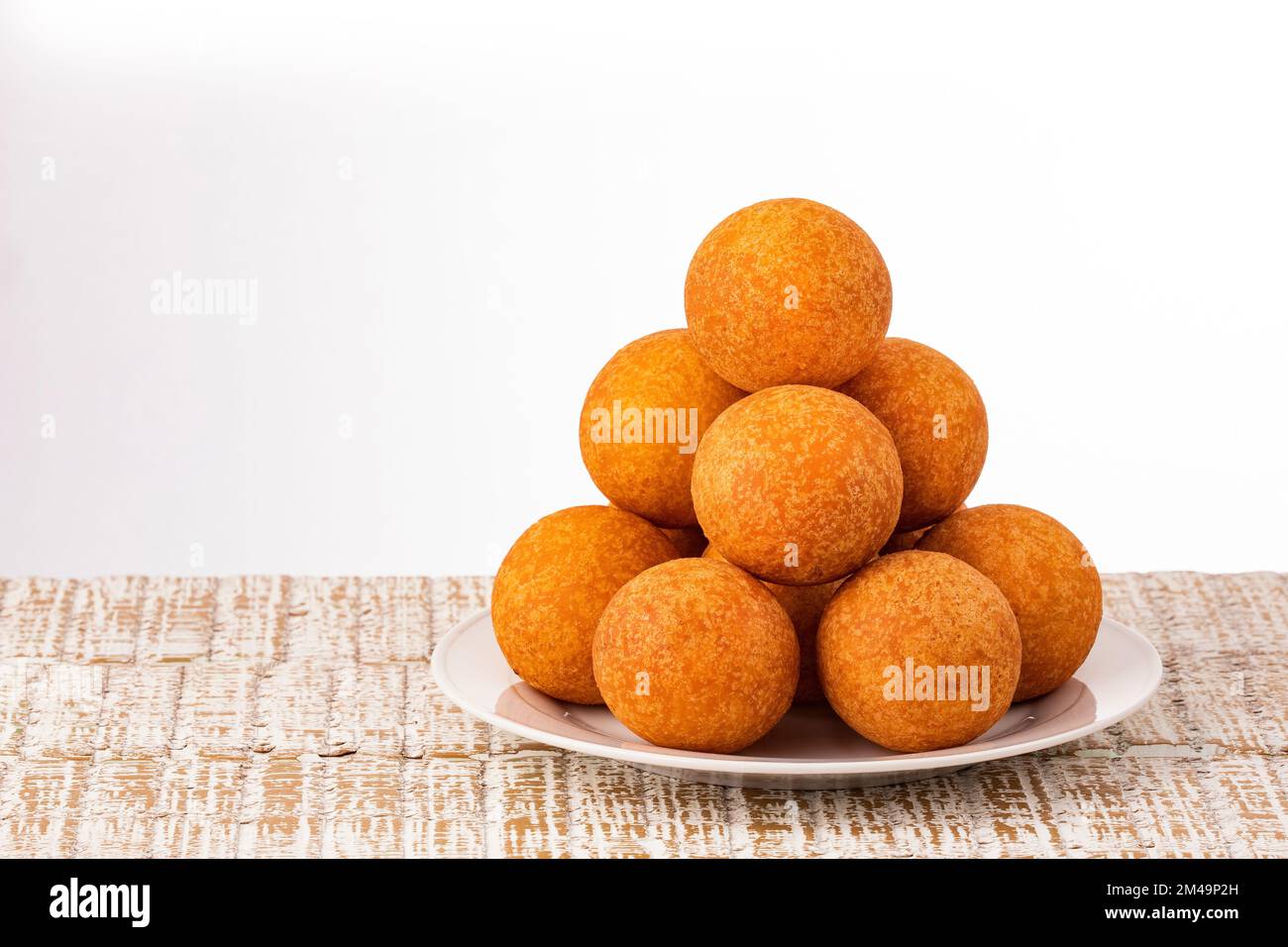 Colombian fritters, round and fried - Food from Colombia Stock Photo ...