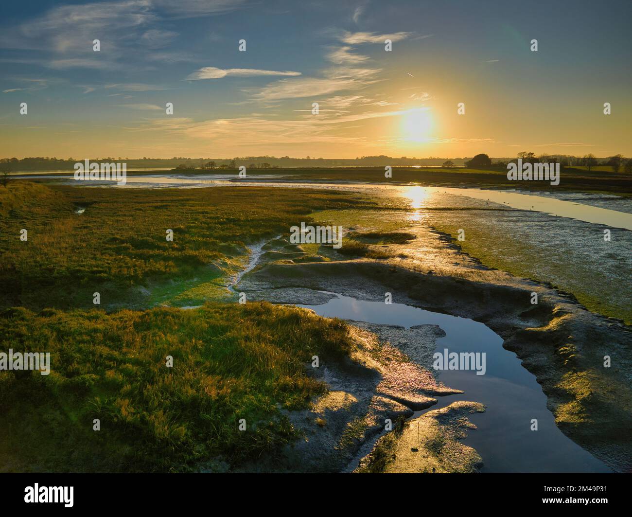 A beautiful view of the Levington Creek on the Orwell river at sunset ...