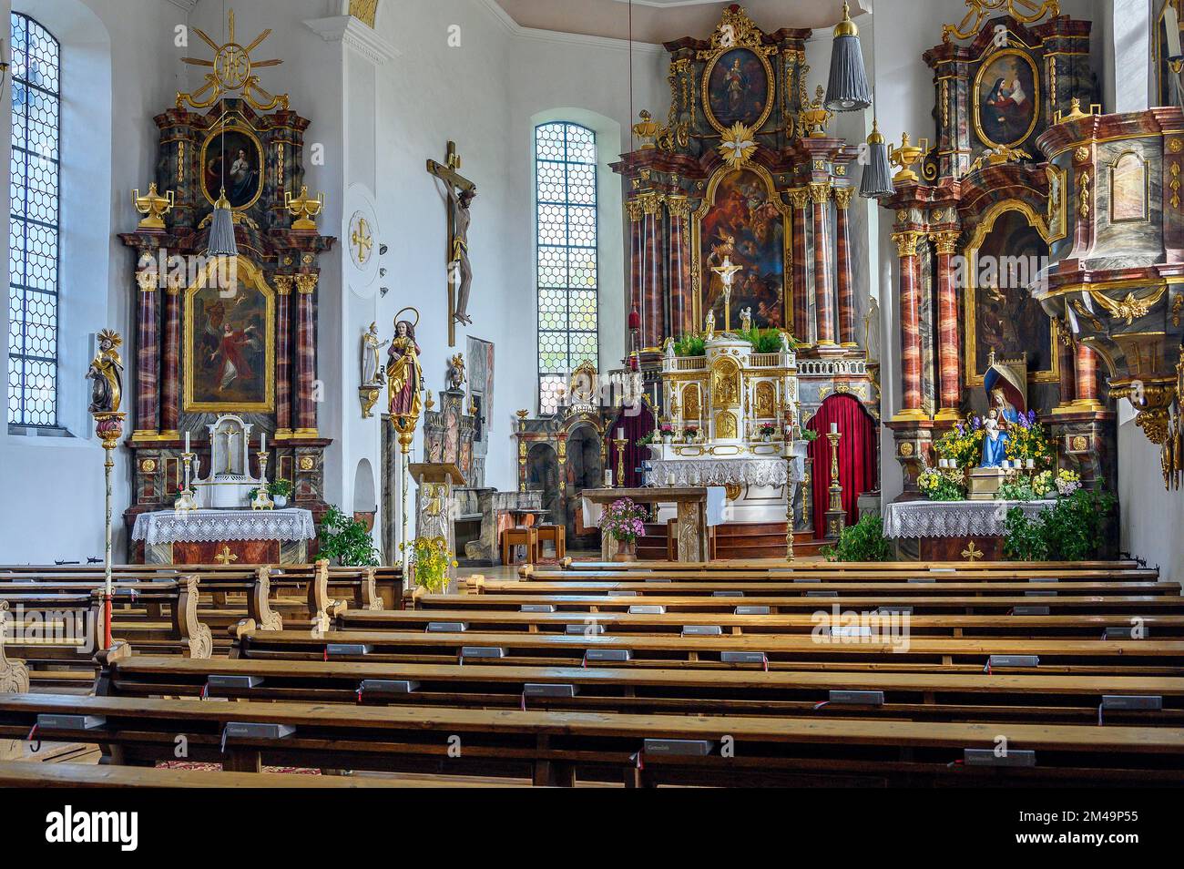Main altar and nebebaltars, Church of St. Martin, Missen-Wilhams ...
