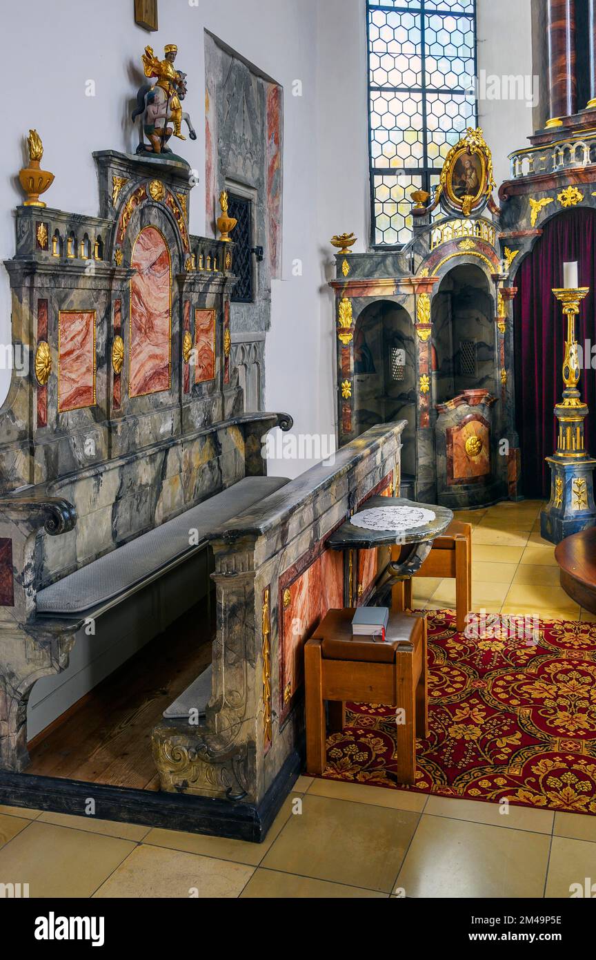 Choir stalls and confessional, Church of St. Martin, Missen-Wilhams ...