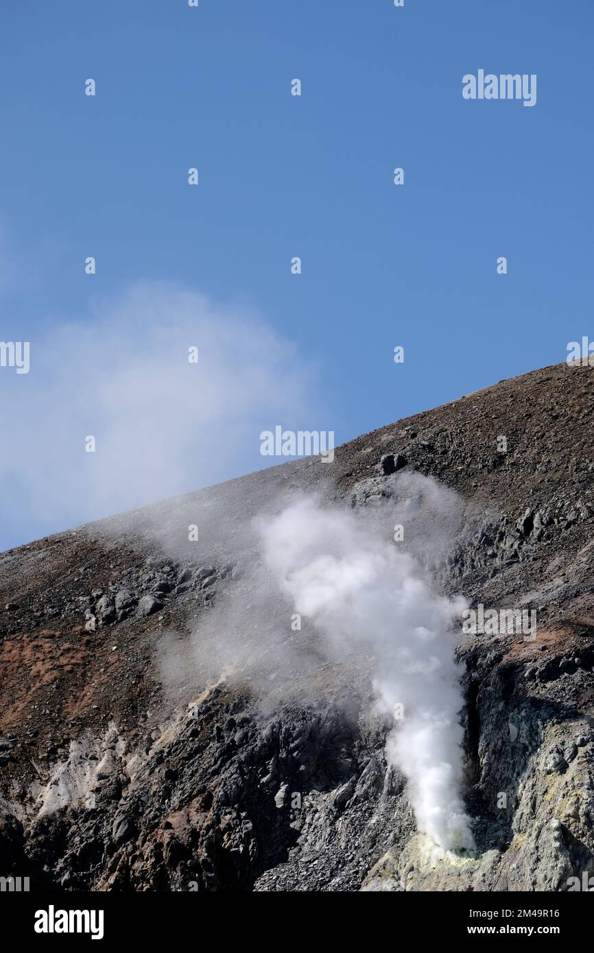 Volcanic vent at Mt. Issai-kyo 1, vertical Stock Photo - Alamy