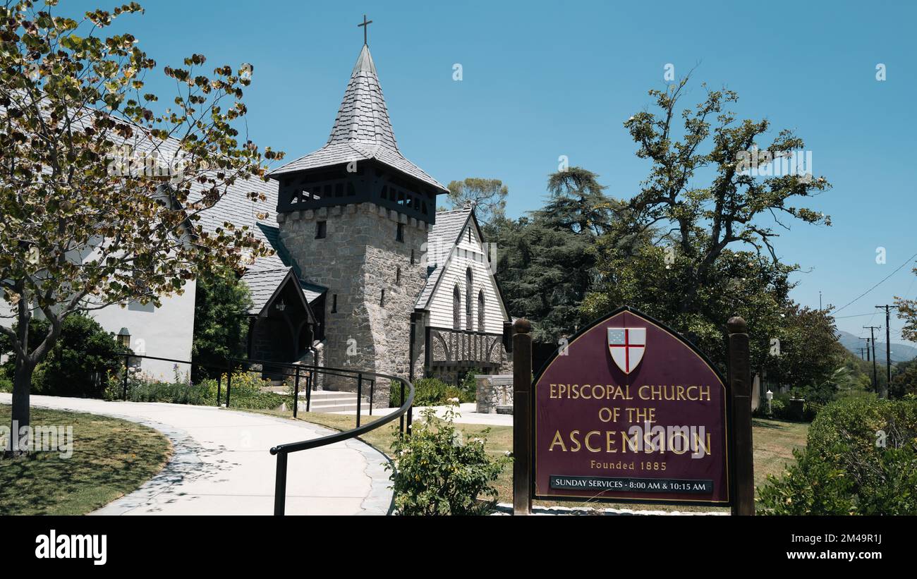The historic Episcopal Church of the Ascension in Sierra Madre Stock ...