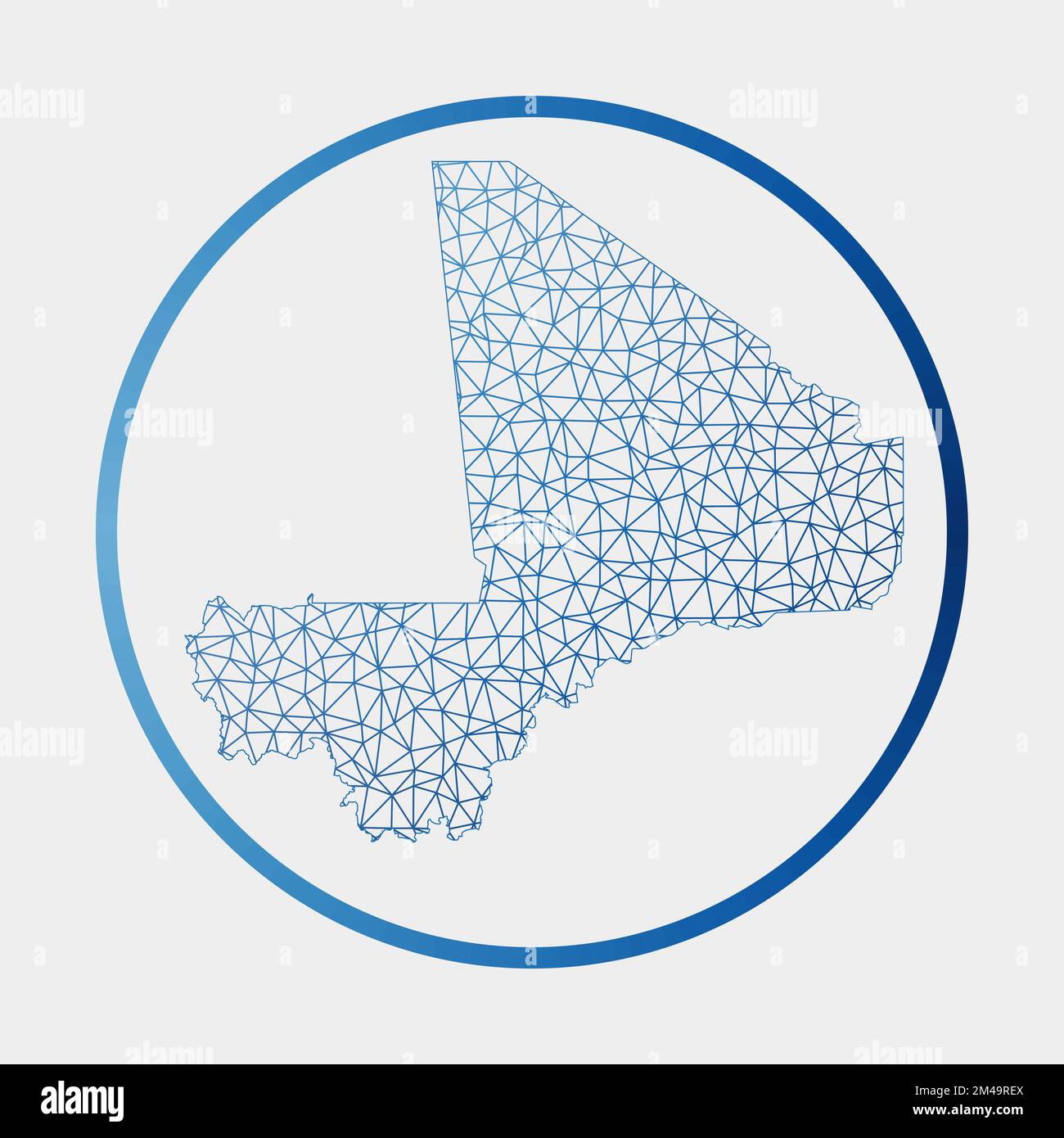 Mali icon. Network map of the country. Round Mali sign with gradient ...