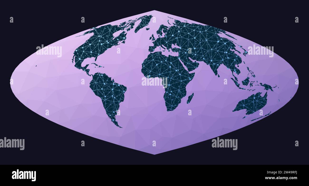 World Map Connection Craster Parabolic Projection World Network Map Wired Globe In Craster