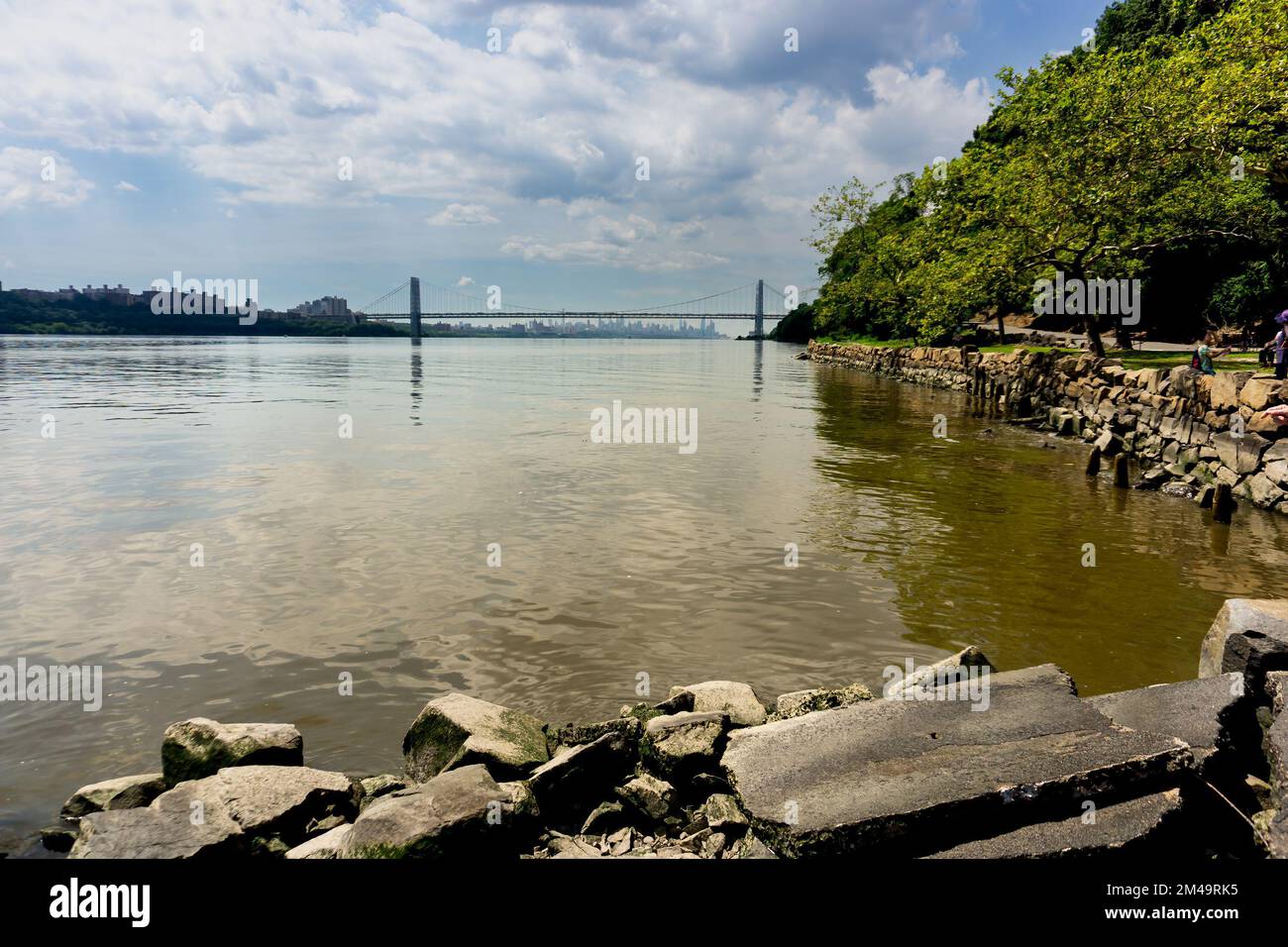 Fort Lee, NJ - USA - July 20, 2018 Landscape view of the George ...
