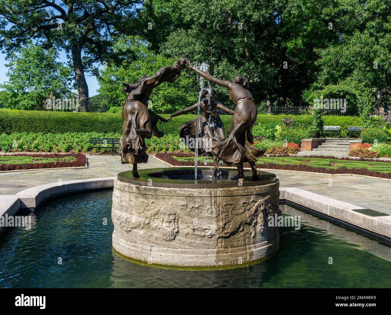New York, NY - USA - July 20, 2018 Horizontal view of Central Park ...