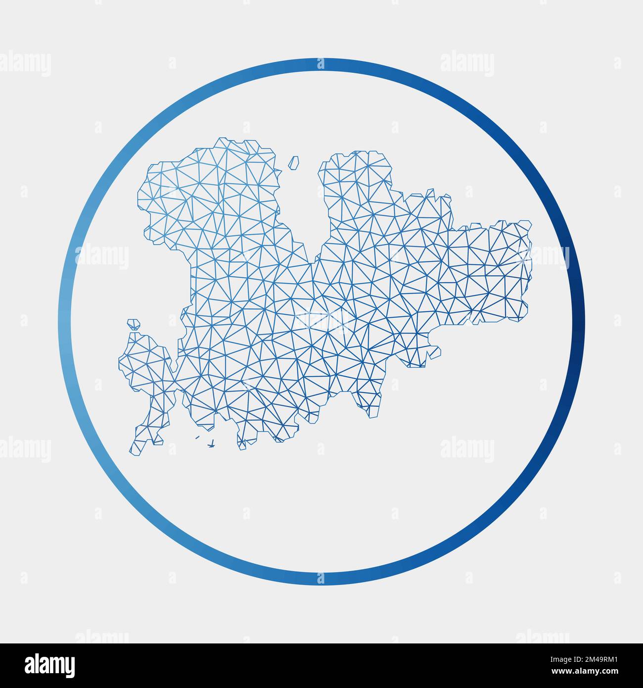 Mykonos icon. Network map of the island. Round Mykonos sign with ...
