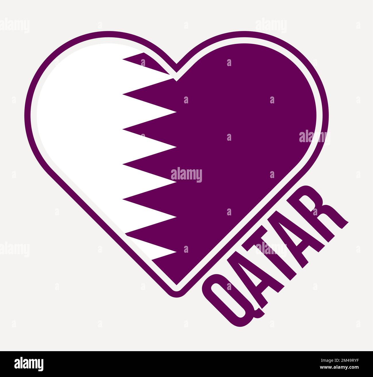 Qatar heart flag badge. Made with Love from Qatar logo. Flag of the ...