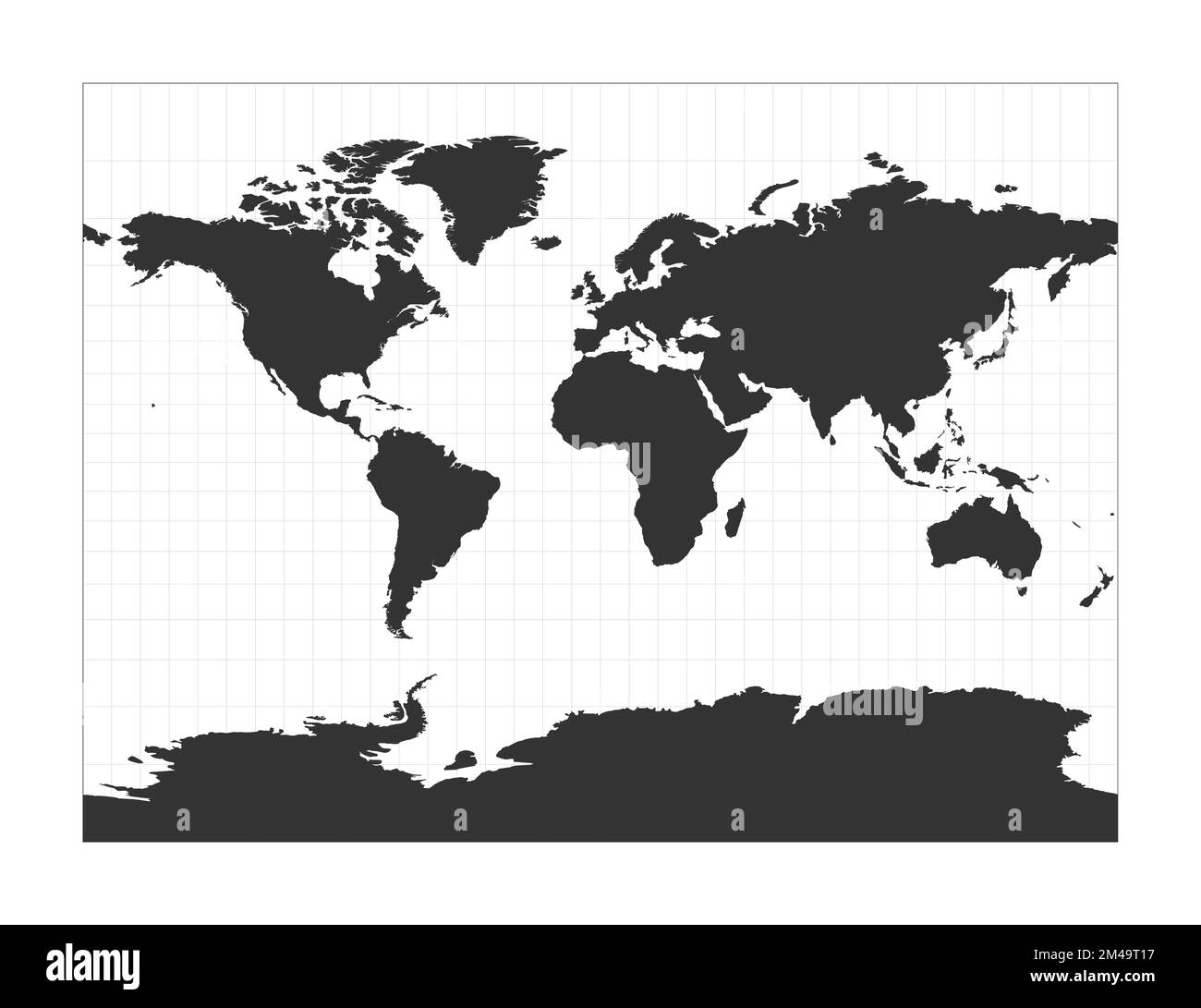 Map of The World. Miller cylindrical projection. Globe with latitude ...