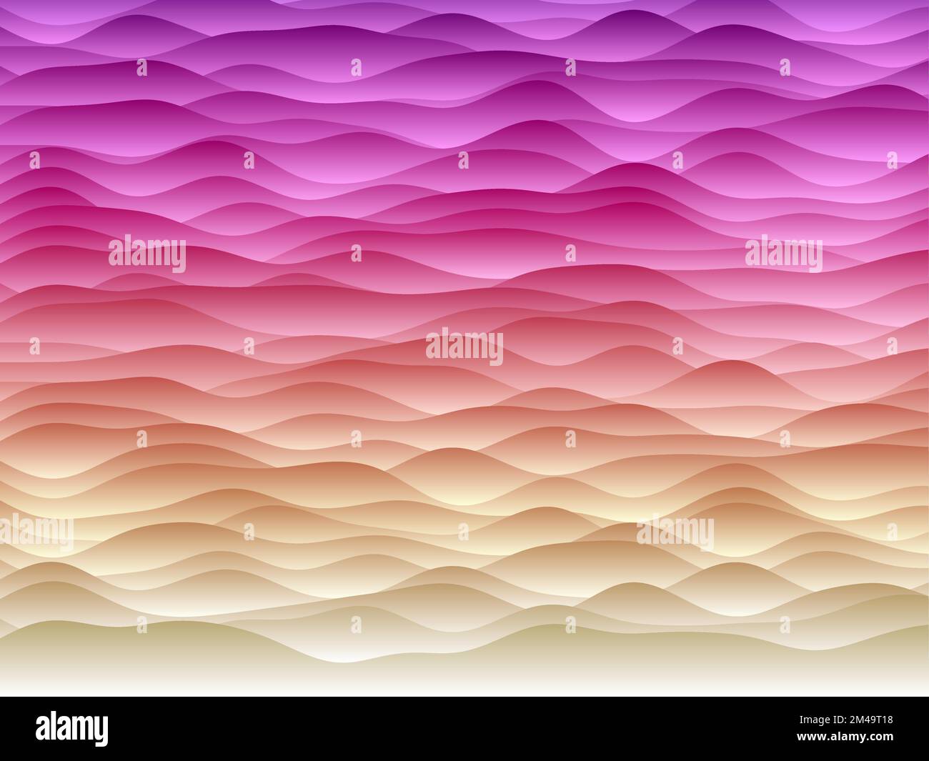 Abstract curves background. Smooth curves with gradients in sunset colors. Appealing vector ...