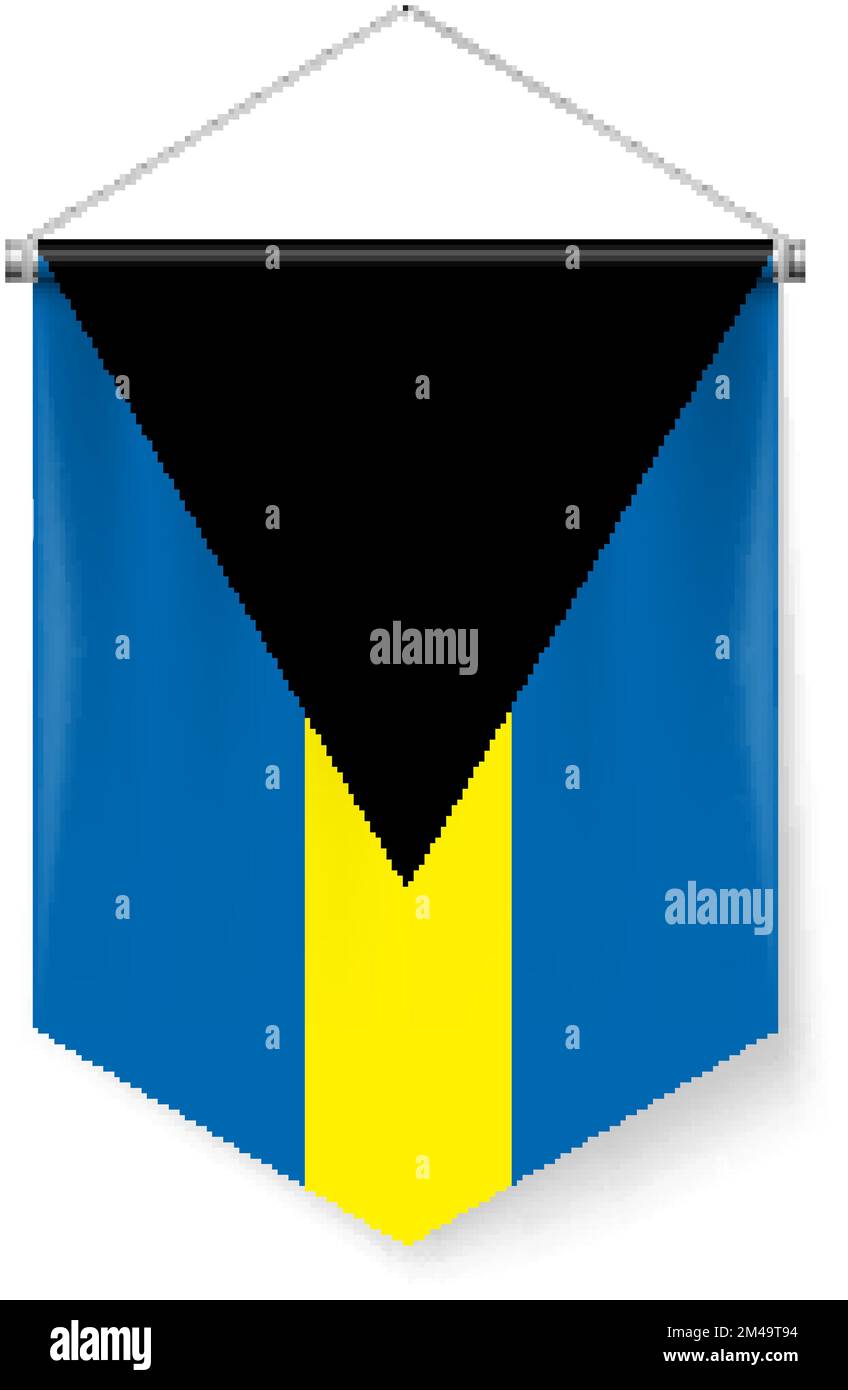 Vertical Pennant Flag of the Bahamas as Icon on White Background with ...