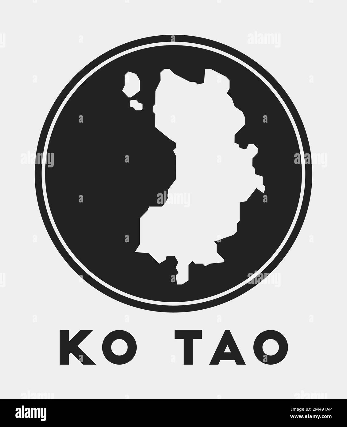Ko Tao icon. Round logo with island map and title. Stylish Ko Tao badge ...