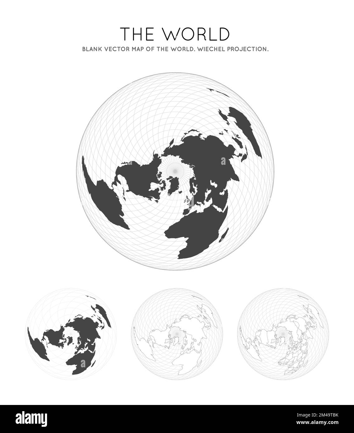 Map of the World. Wiechel projection. Globe with latitude and longitude ...