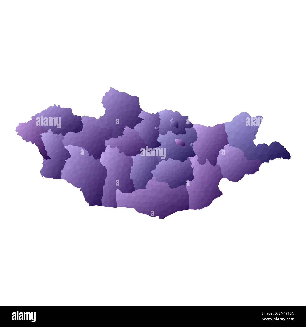 Mongolia map. Geometric style country outline. Beautiful violet vector ...