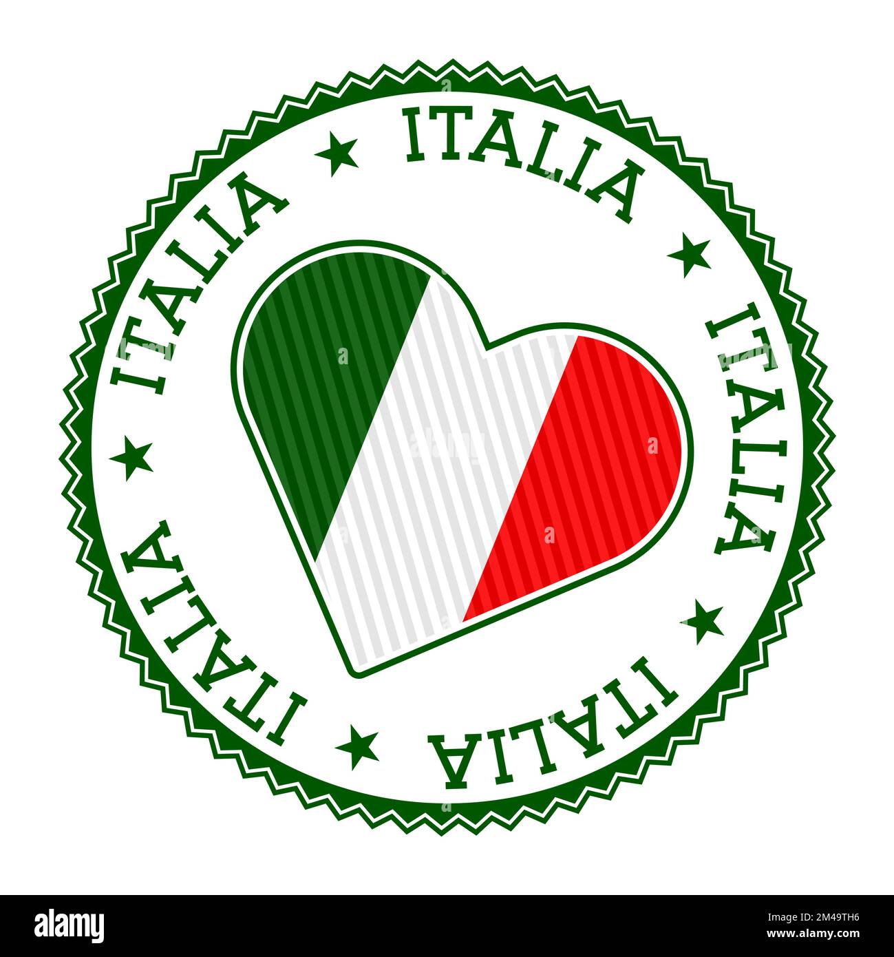 Italy heart badge. Vector logo of Italy with the name of the country in ...