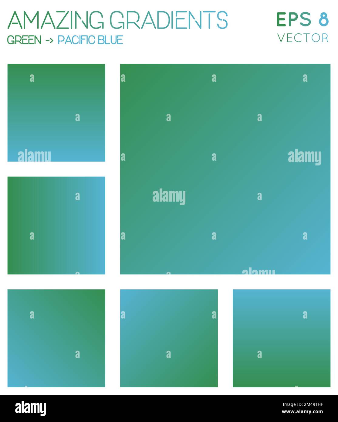 Colorful gradients in green, Pacific blue color tones. Actual gradient ...