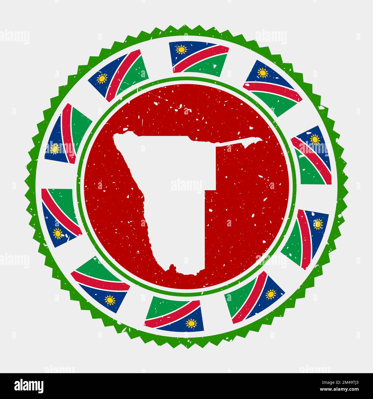 Namibia grunge stamp. Round logo with map and flag of Namibia. Country ...