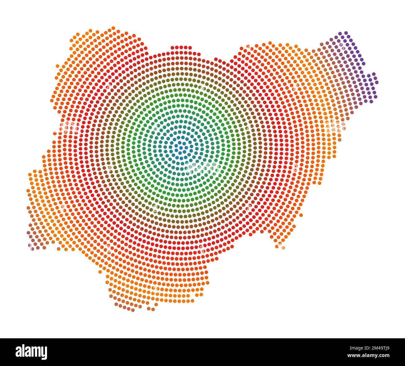 Nigeria dotted map. Digital style shape of Nigeria. Tech icon of the ...