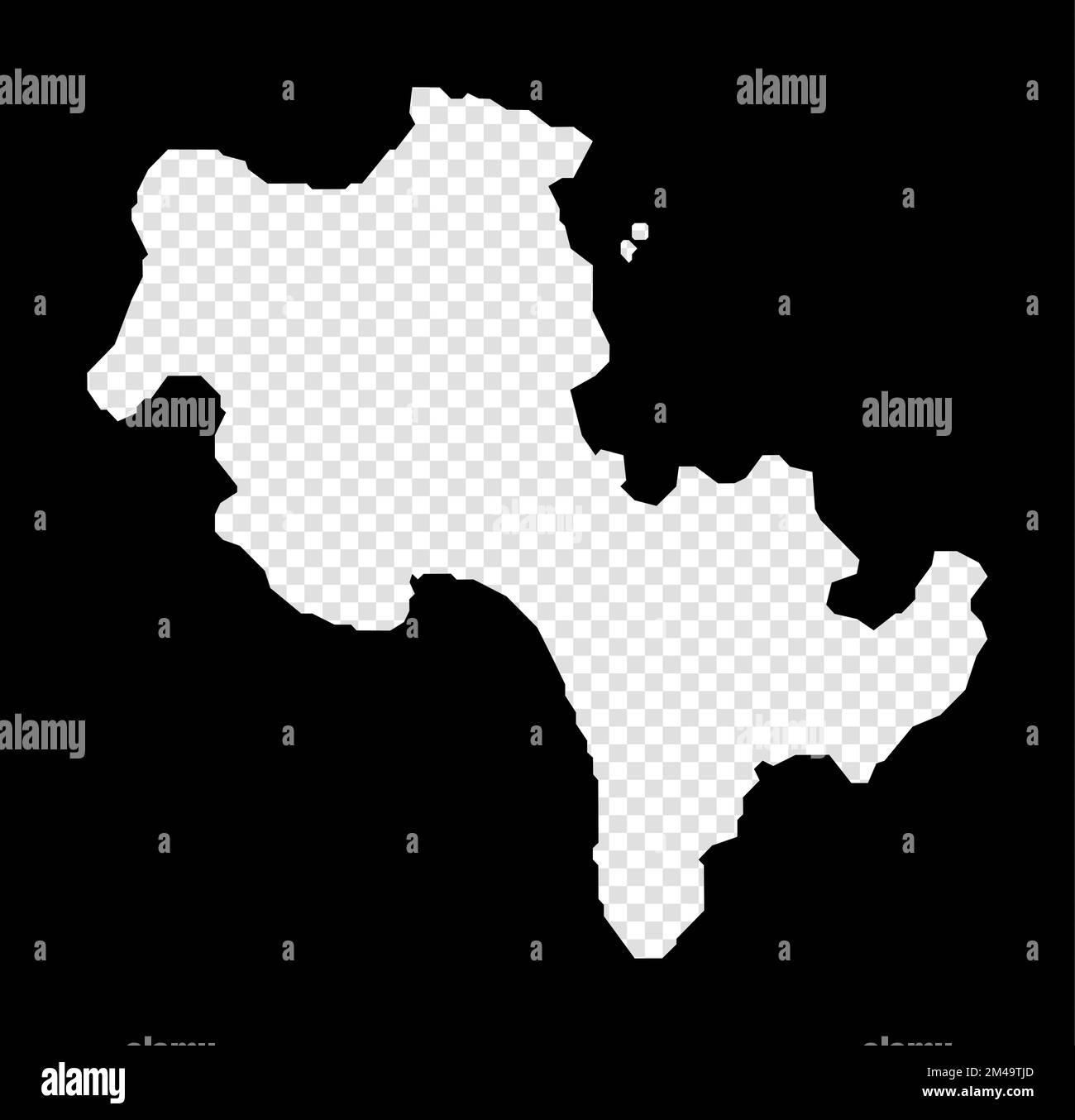 Stencil map of Koh Rong. Simple and minimal transparent map of Koh Rong ...