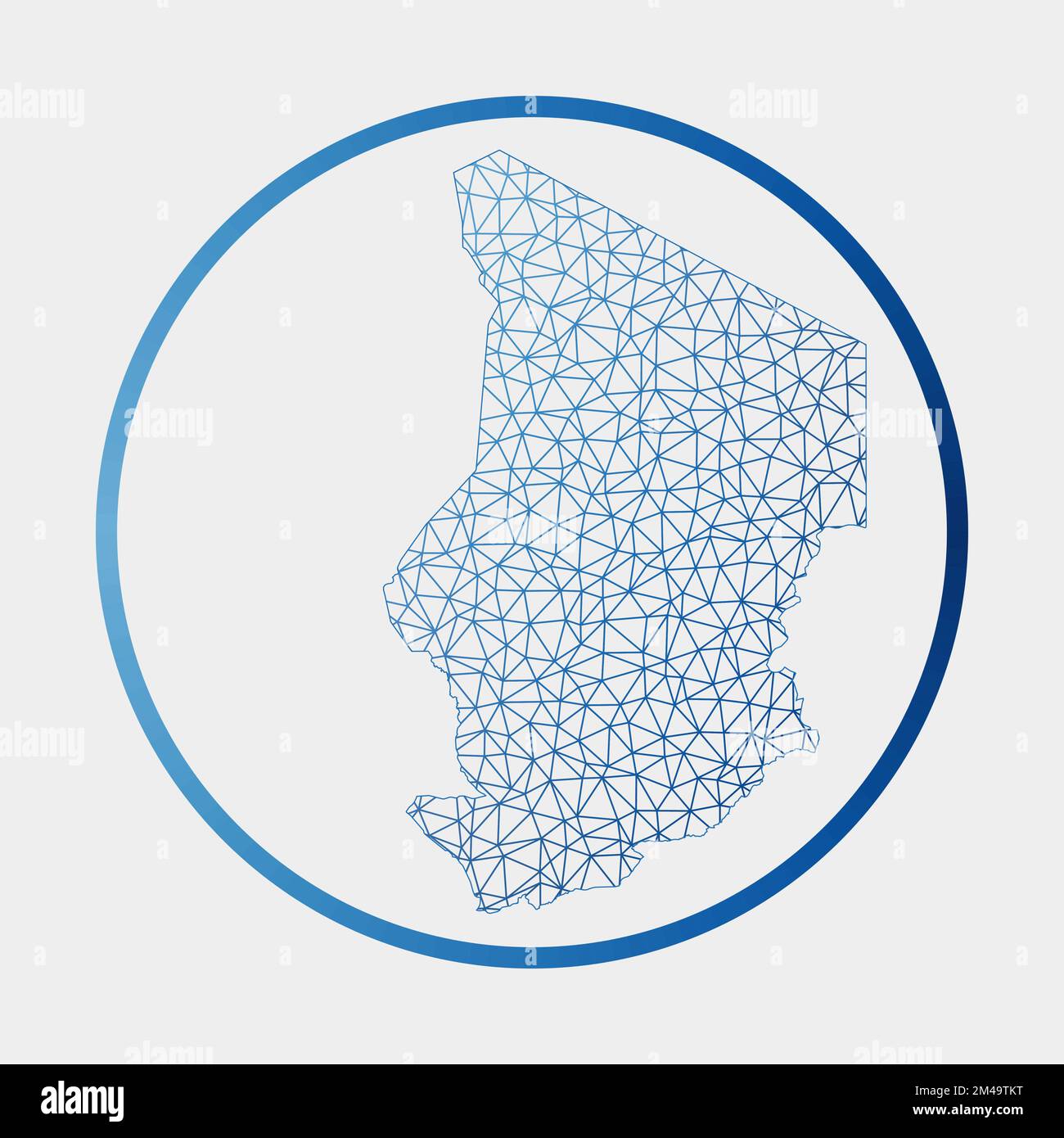 Chad icon. Network map of the country. Round Chad sign with gradient ...
