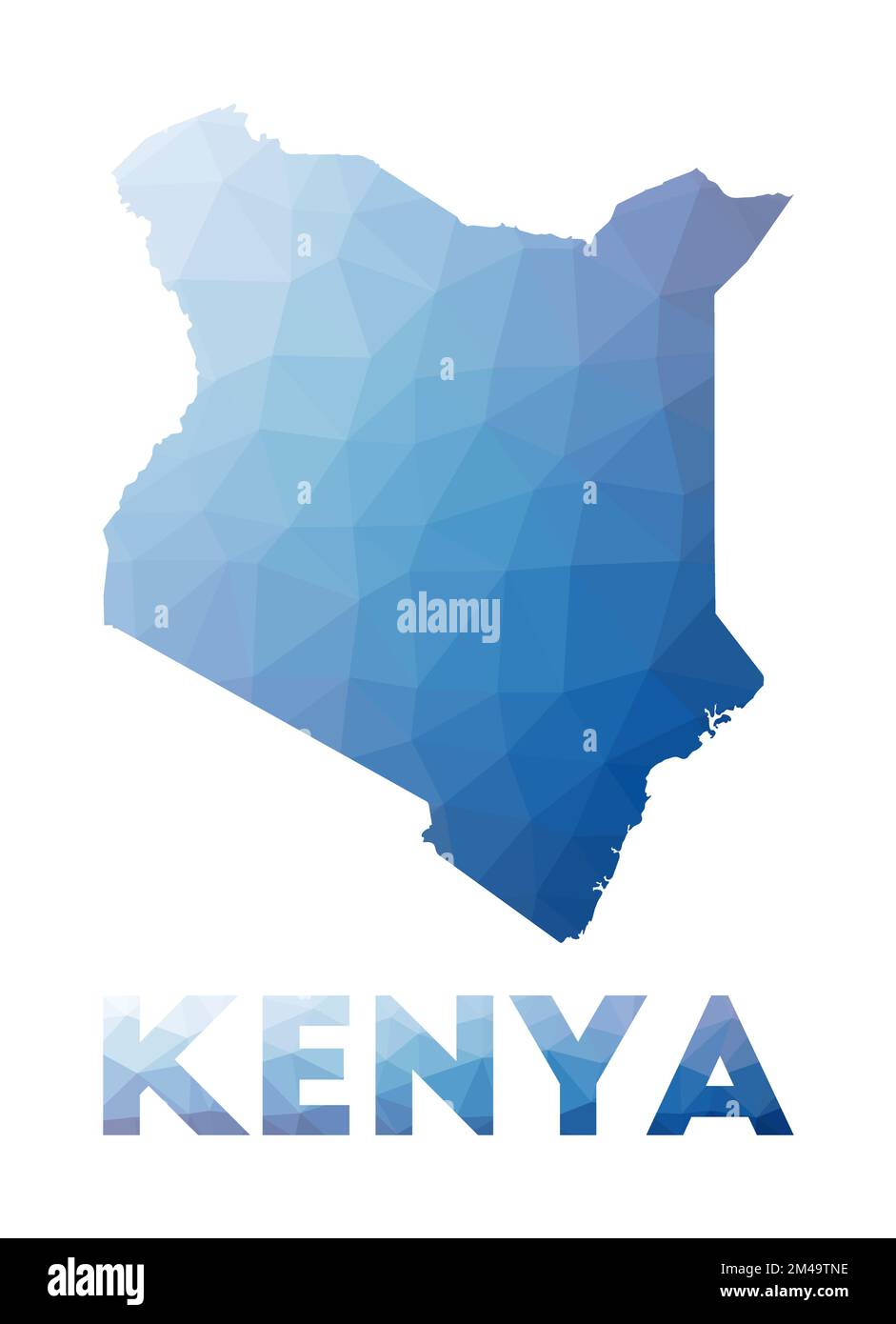 Low poly map of Kenya. Geometric illustration of the country. Kenya ...
