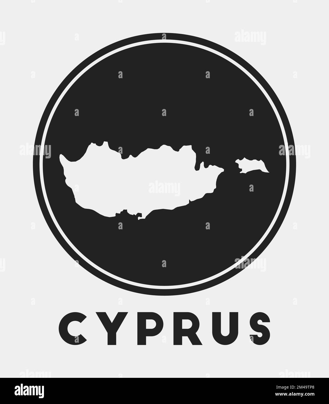 Cyprus icon. Round logo with country map and title. Stylish Cyprus ...