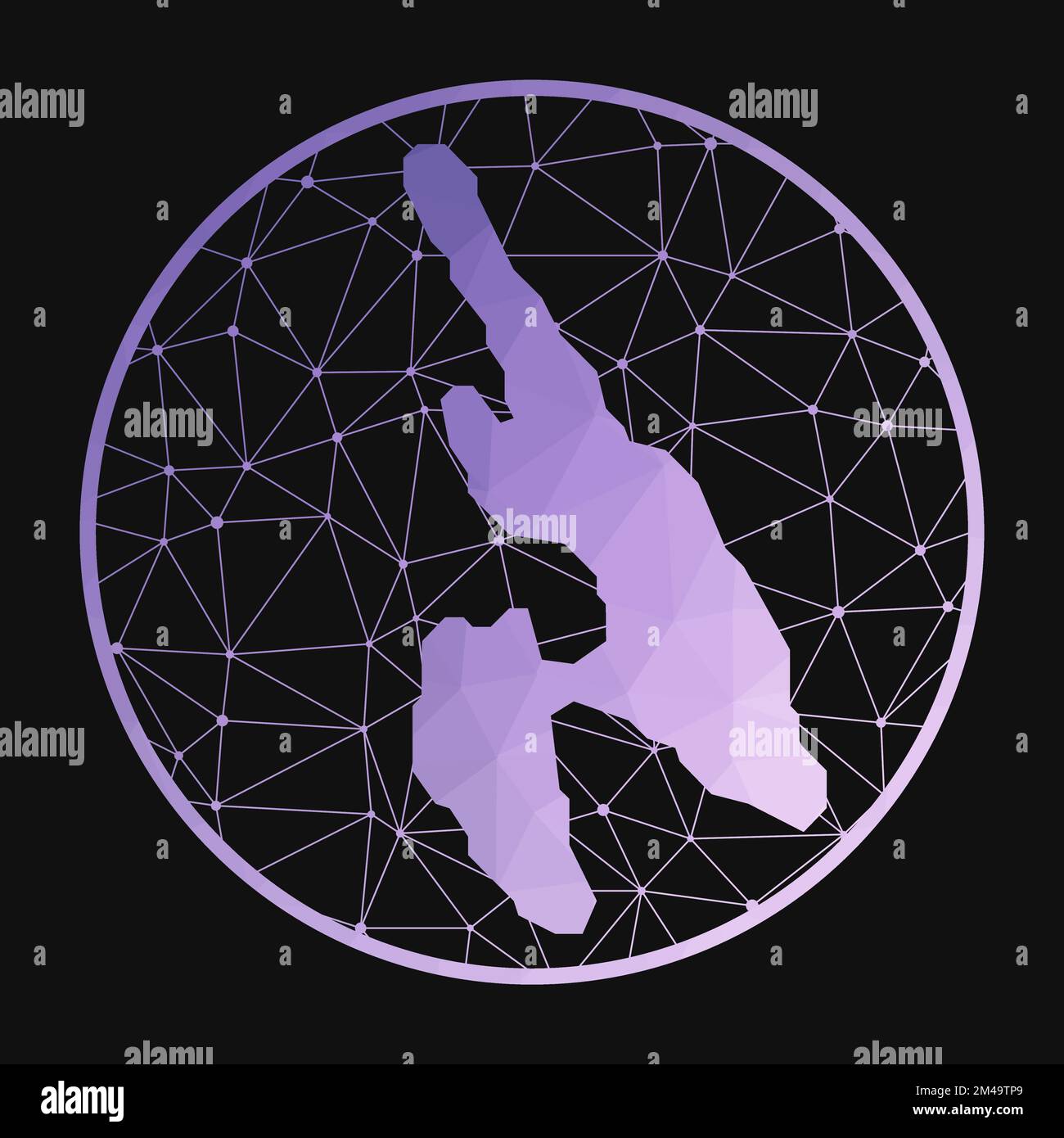 Ko Phi Phi icon. Vector polygonal map. The island map with purple low ...
