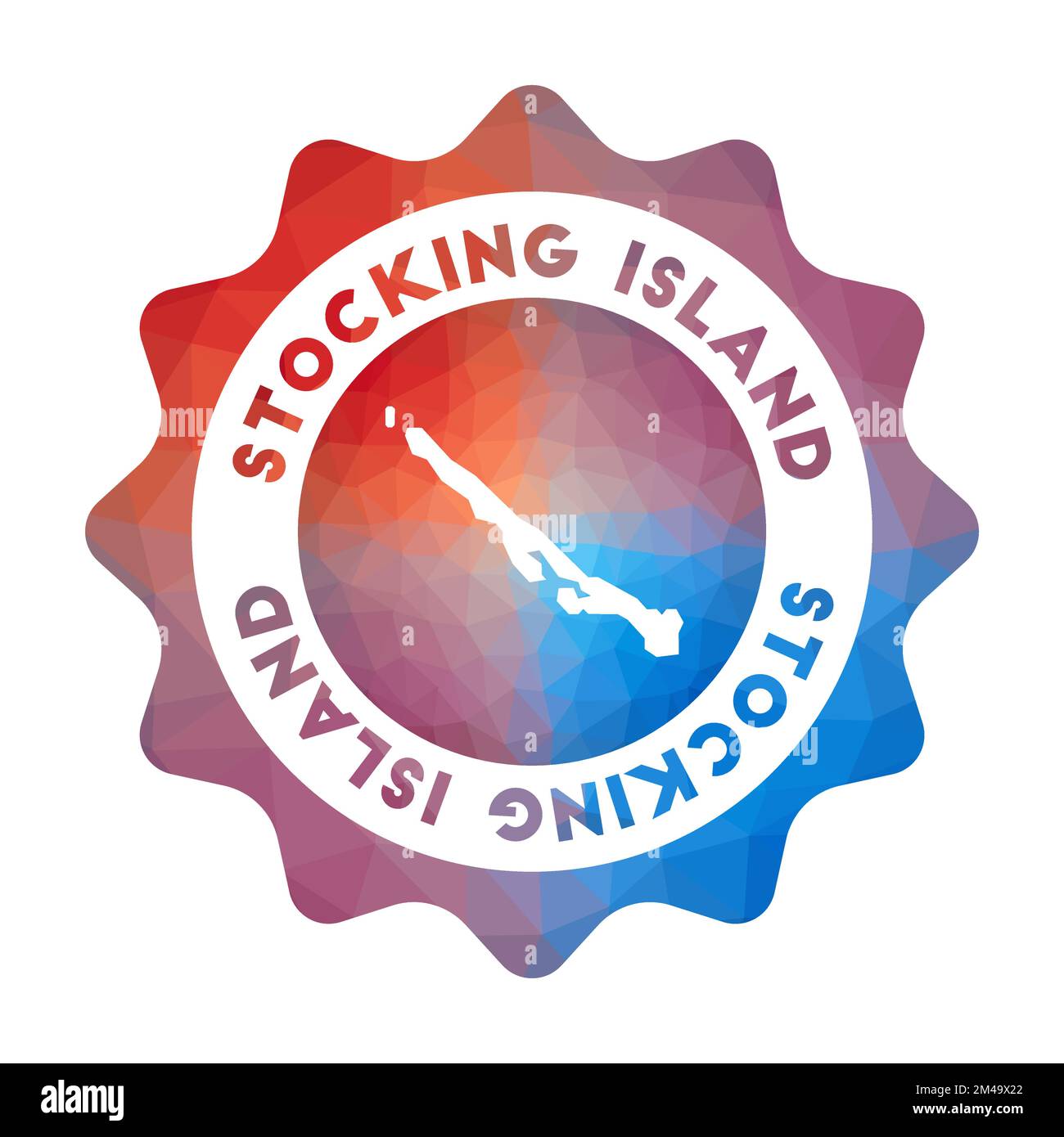 Stocking Island low poly logo. Colorful gradient travel logo in ...