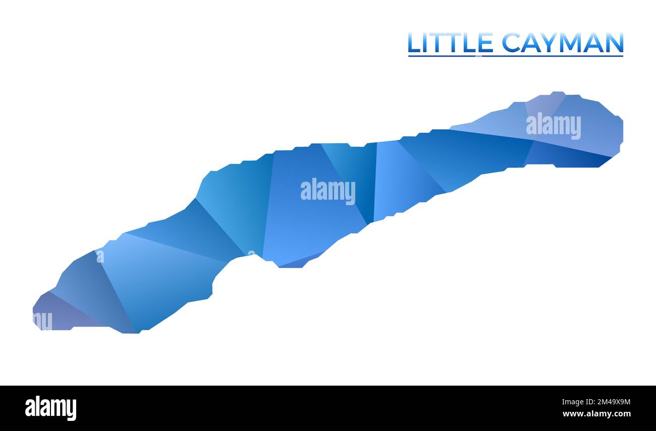 Vector polygonal Little Cayman map. Vibrant geometric island in low ...
