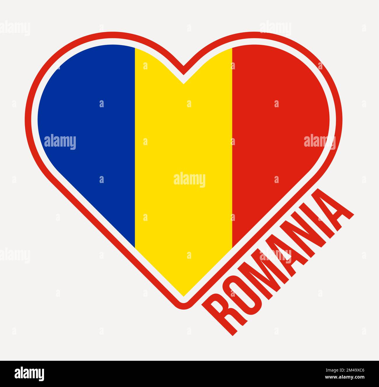 Romania heart flag badge. Made with Love from Romania logo. Flag of the ...