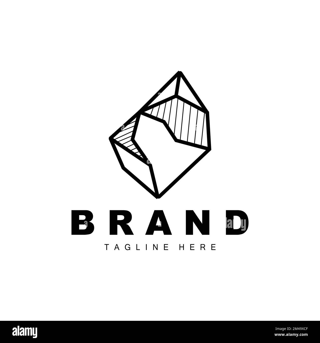 Stone Logo, Gem Line Stone Design, Diamond, Crystal, Simple Elegant ...