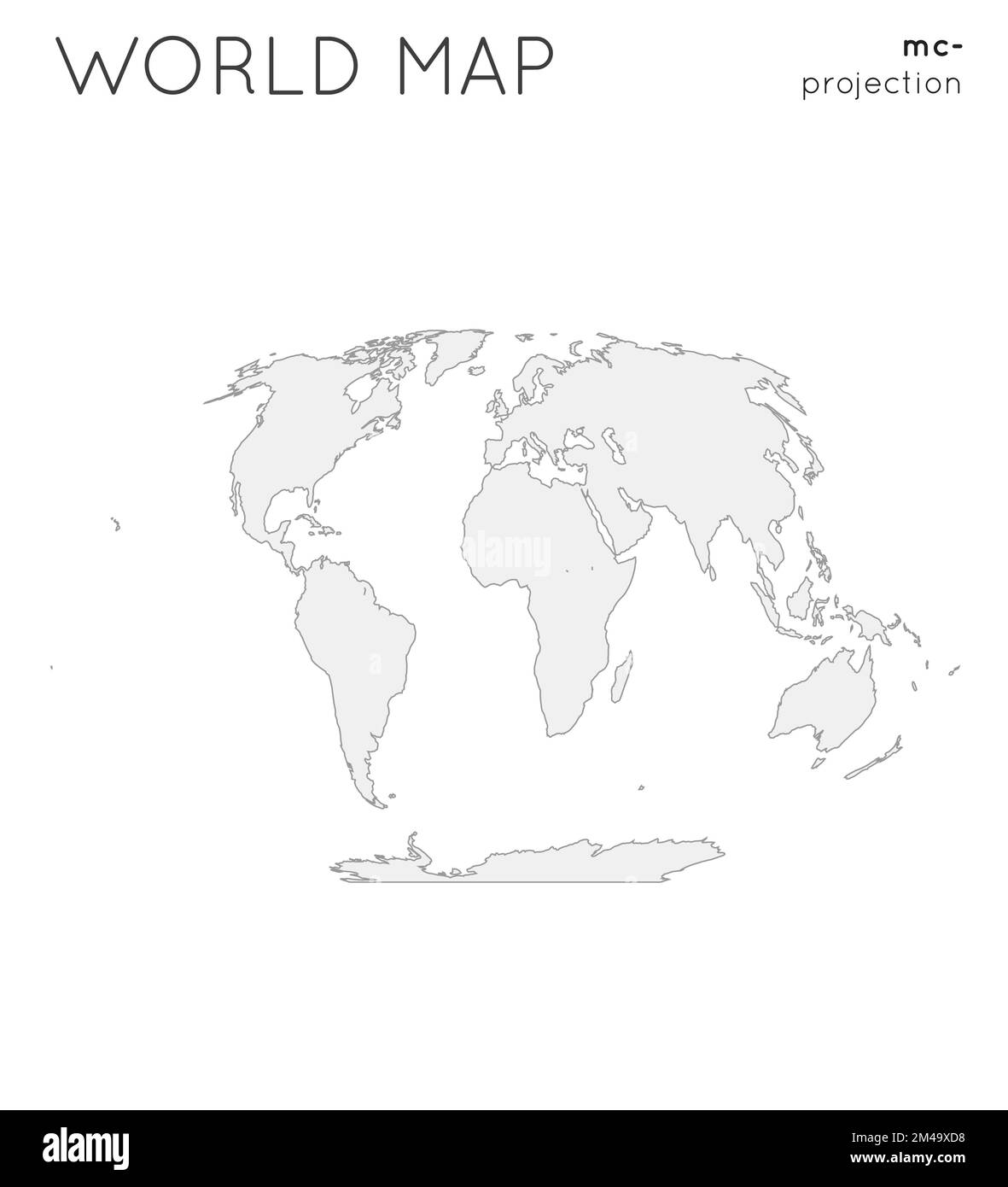 World map. Globe in McBryde-Thomas flat-polar quartic projection, plain ...
