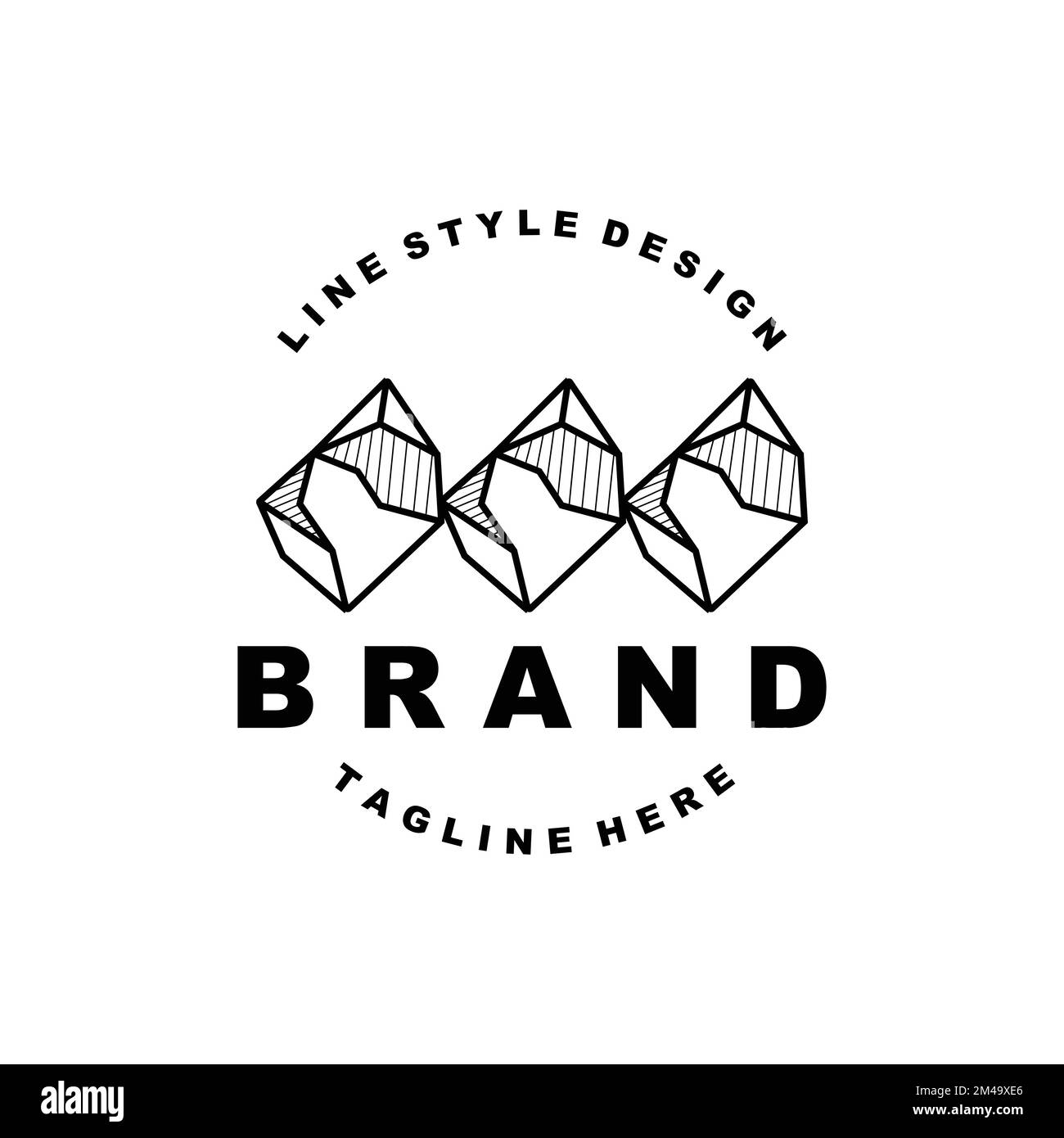 Stone Logo, Gem Line Stone Design, Diamond, Crystal, Simple Elegant ...