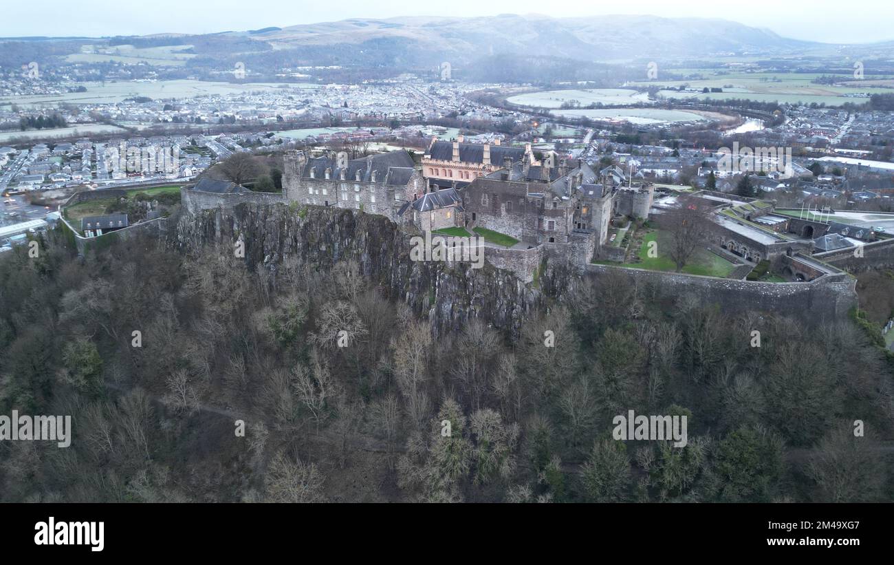 An aerial view of a historic Stirling Castle in Stirling, Scotland, on ...