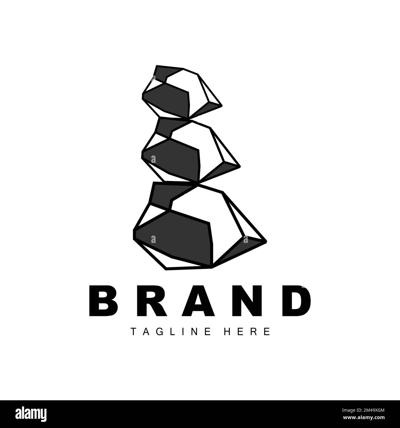 Stone Logo, Gem Line Stone Design, Diamond, Crystal, Simple Elegant ...