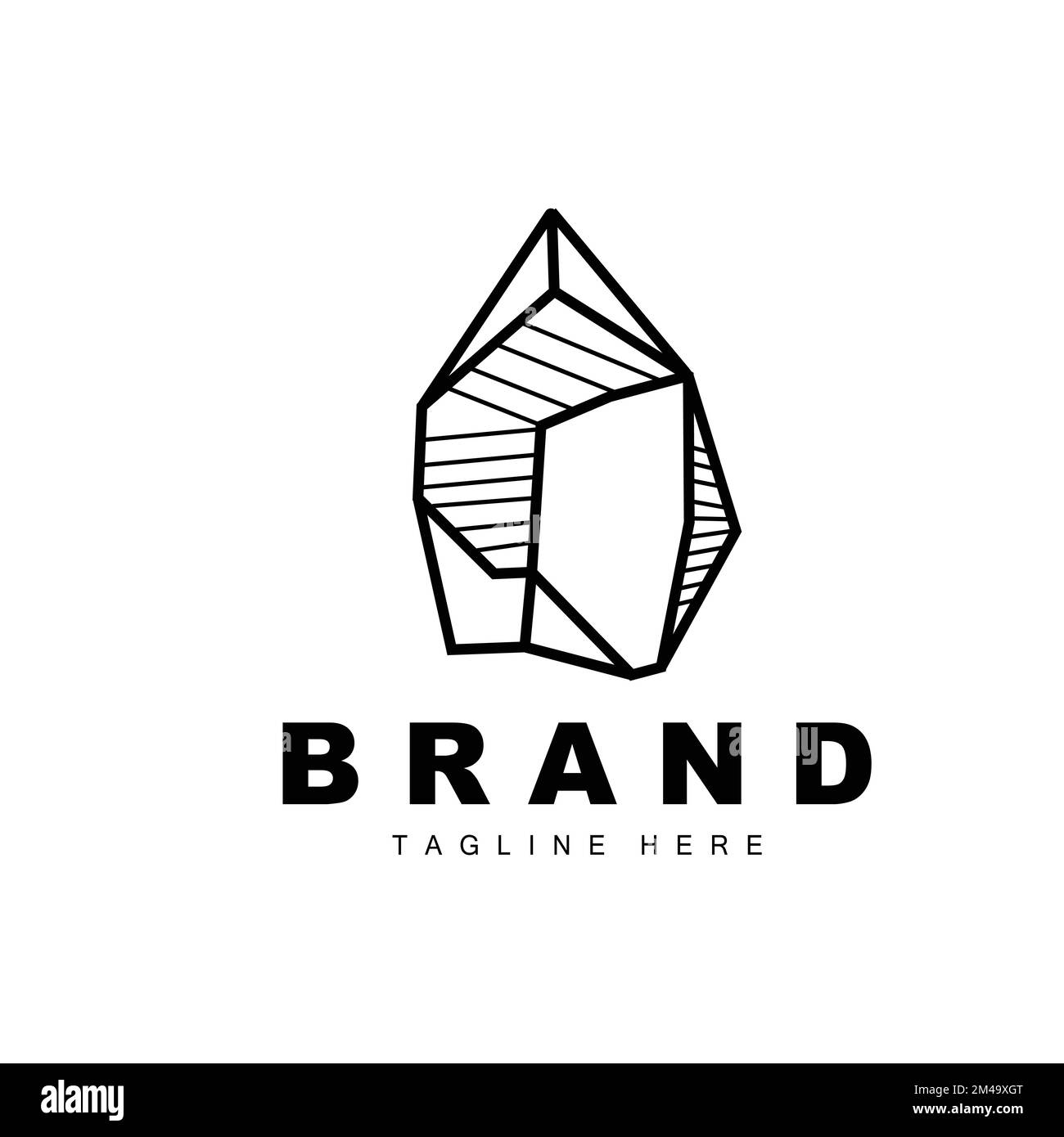 Stone Logo, Gem Line Stone Design, Diamond, Crystal, Simple Elegant ...