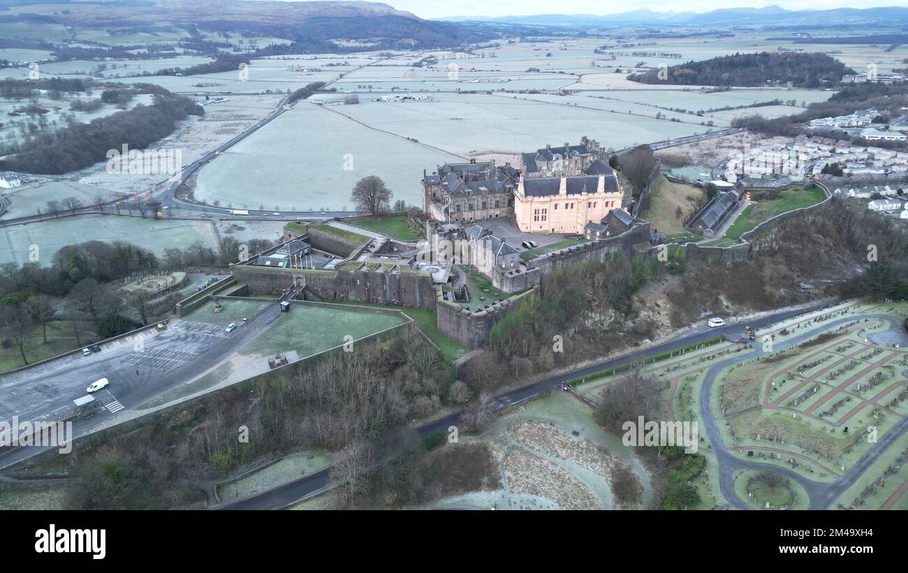 An aerial view of a historic Stirling Castle in Stirling, Scotland, on ...