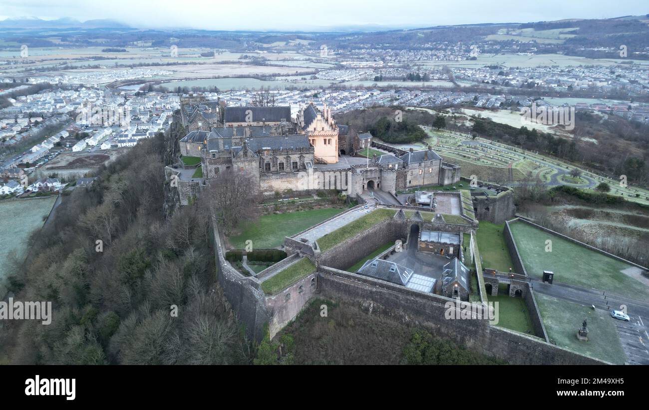 An aerial view of a historic Stirling Castle in Stirling, Scotland, on ...