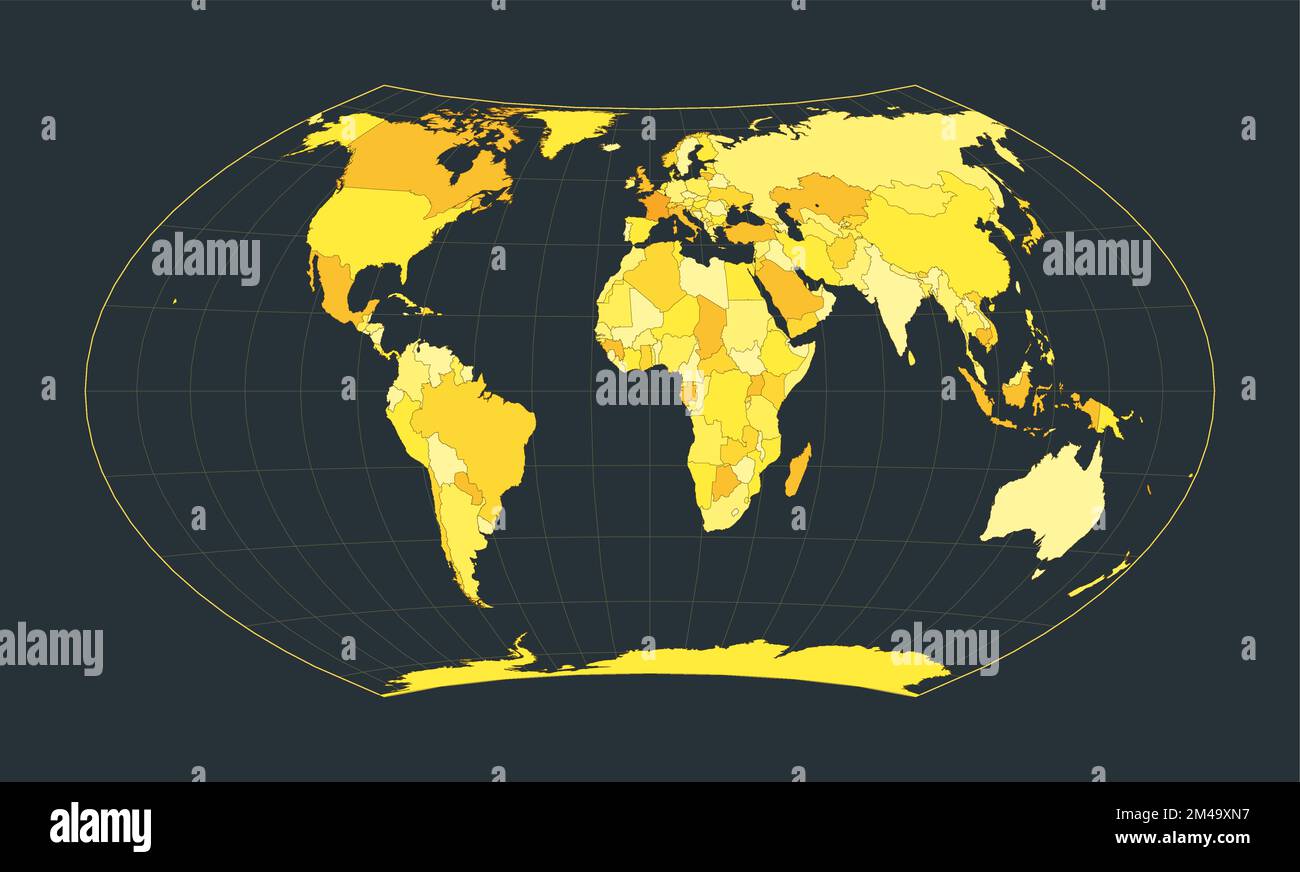 World Map. Wagner VII projection. Futuristic world illustration for ...