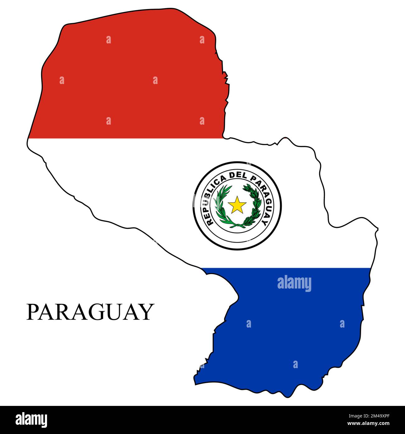 Paraguay map vector illustration. Global economy. Famous country. South ...