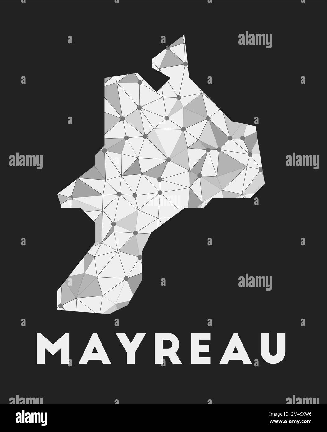 Mayreau - communication network map of island. Mayreau trendy geometric ...