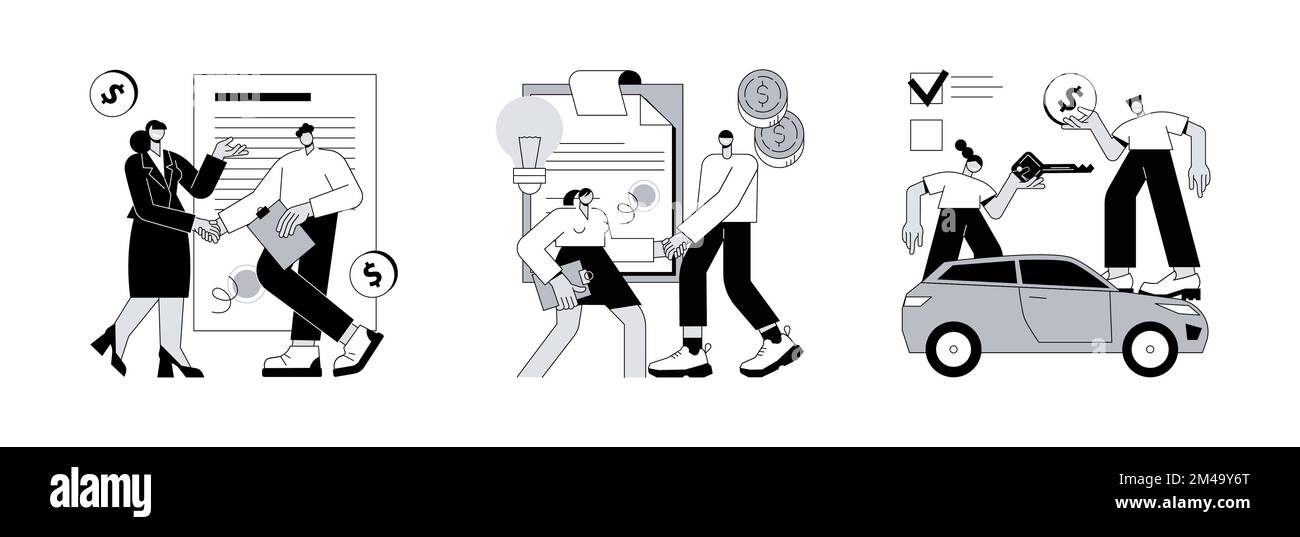 Business documents abstract concept vector illustration set. Bill of ...