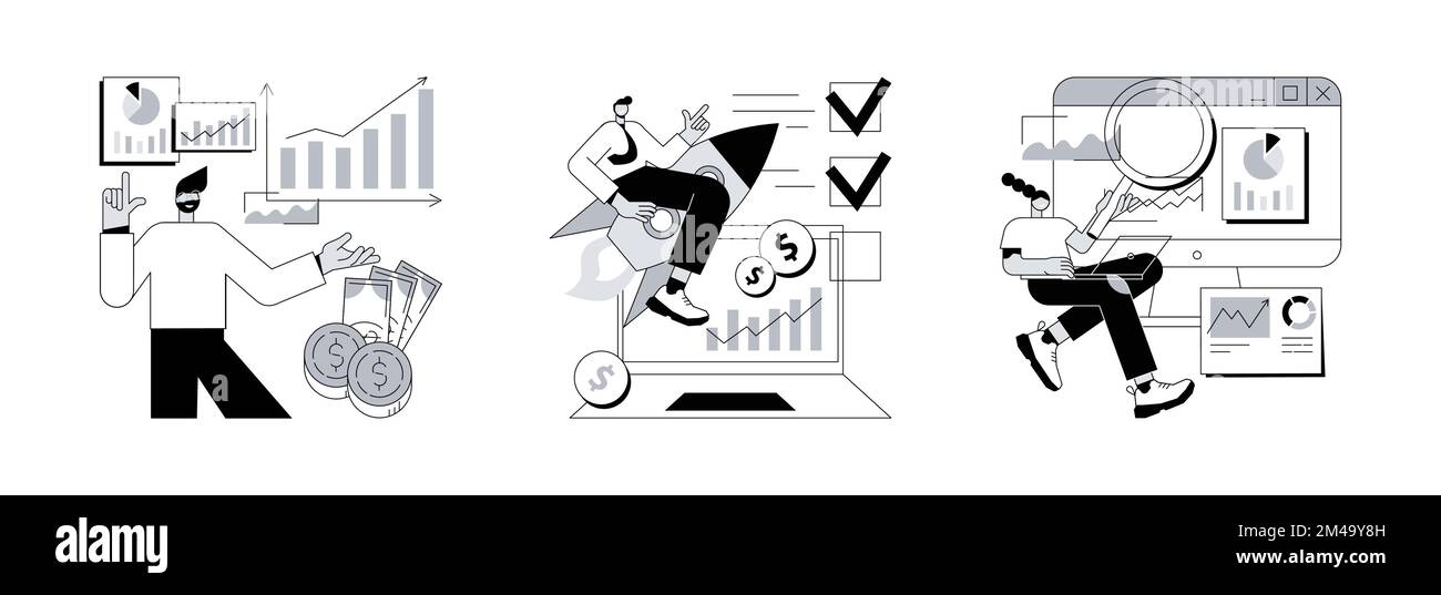 Marketing accounting abstract concept vector illustration set ...