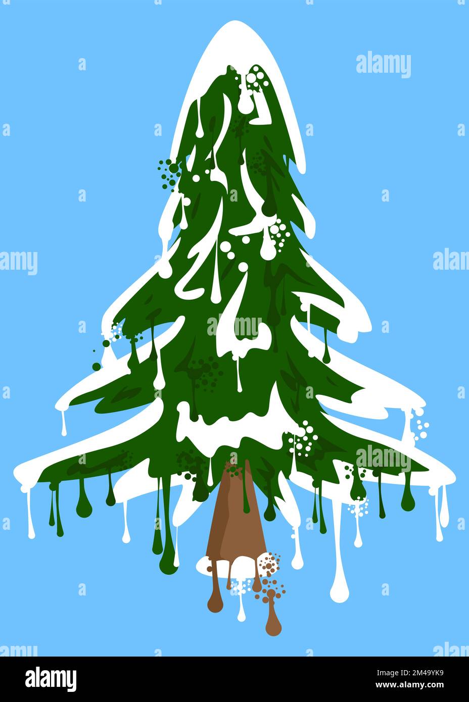 Graffiti of Pine Tree. Abstract modern street art decoration performed ...