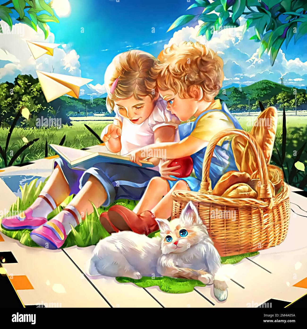 Poster reading children hi-res stock photography and images - Alamy
