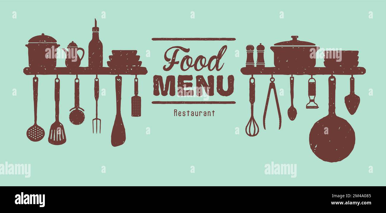 Heading part illustration of the menu table of the restaurant | rough ...