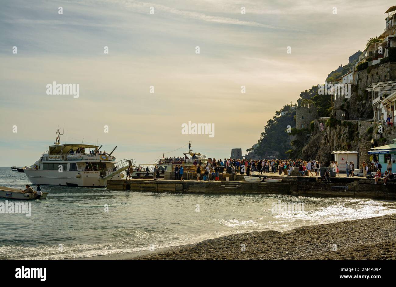 April 23 2022- Positano Italy , tourists who have visited the town ...