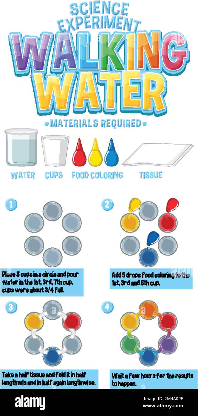 Walking water science experiment illustration Stock Vector Image & Art ...