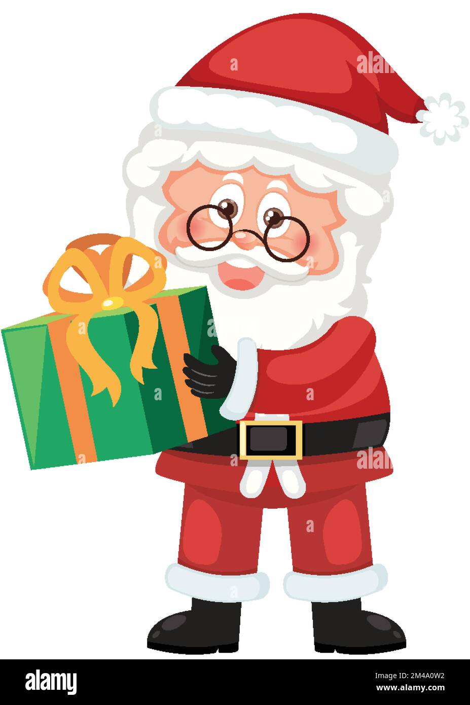 Santa Claus holding present box illustration Stock Vector Image & Art ...